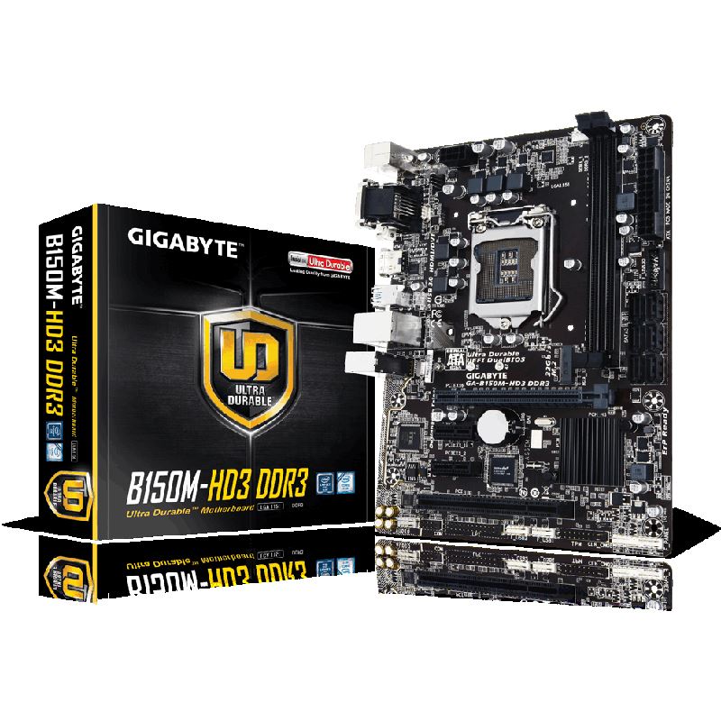Gigabyte B150-HD3 DDR3 Intel B150 So.1151 Dual Channel DDR3 mATX Retail ...